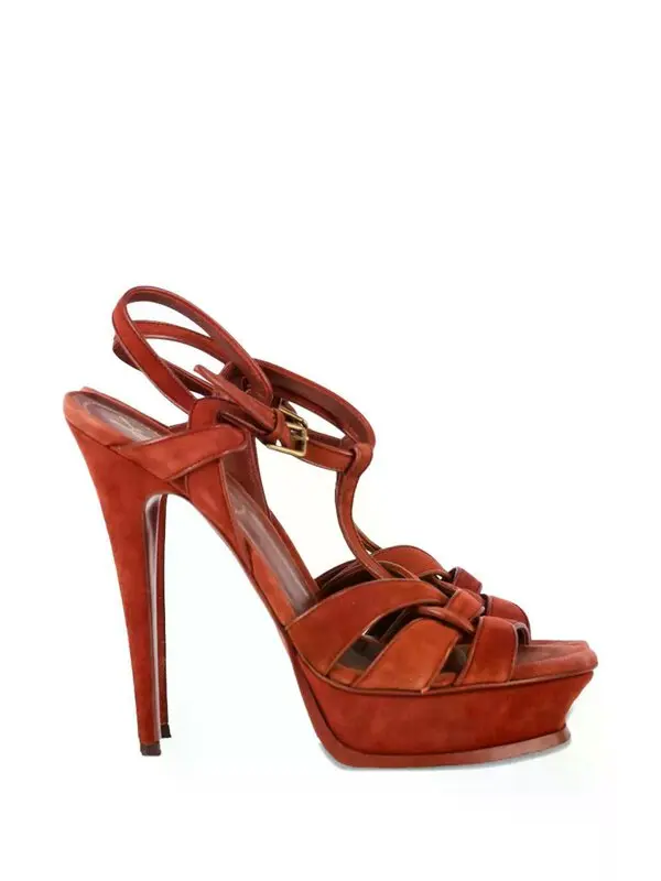 Saint Laurent Tribute Platform Sandals - Red