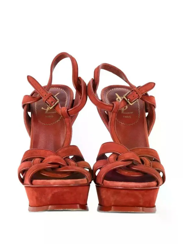 Saint Laurent Tribute Platform Sandals - Red