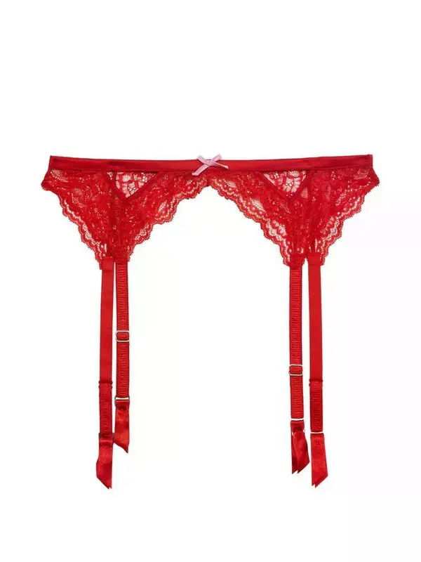 Fleur Du Mal Bianca Bow-detail Garter - Red