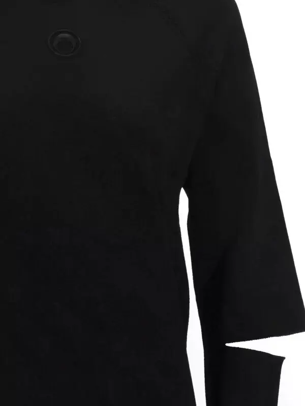 MARINE SERRE Crew Neck Long Sleeve Cut-out Sweater