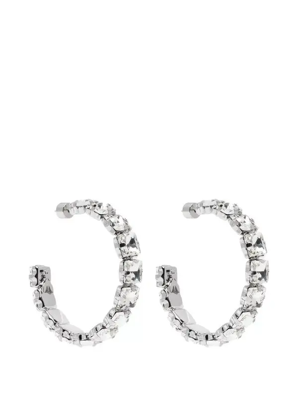Patrizia Pepe Embellished Hoop Earrings - Silver
