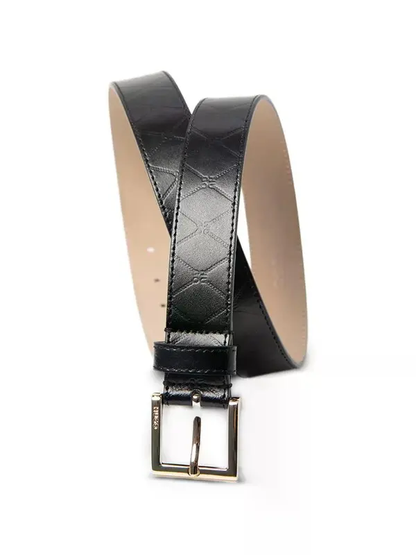 Hugo Diamond-pattern Leather Belt