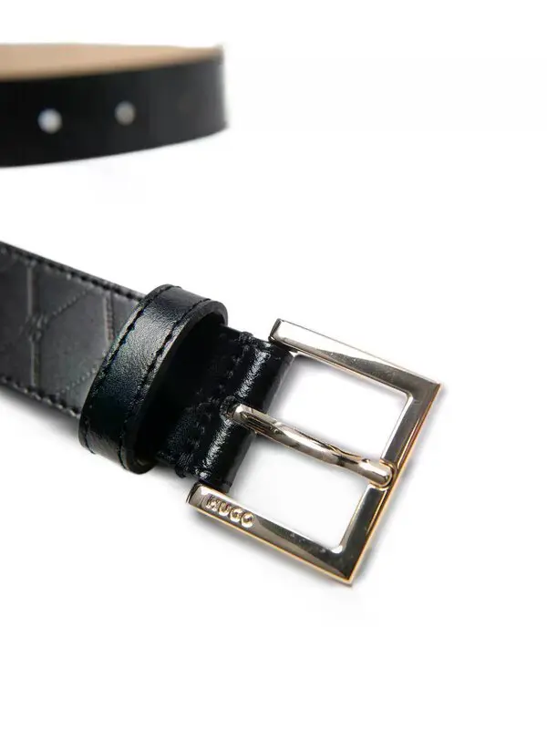 Hugo Diamond-pattern Leather Belt