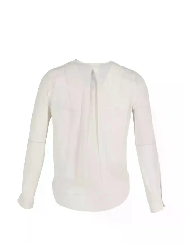 Maje V-neck Long Sleeve Silk Blouse