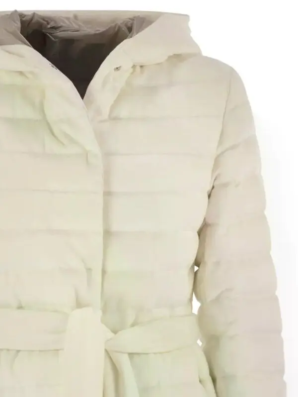 Herno Belted Hooded Puffer Jacket - Neutrals