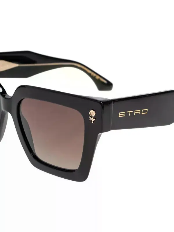 Etro Rose Detail Square Frame Sunglasses