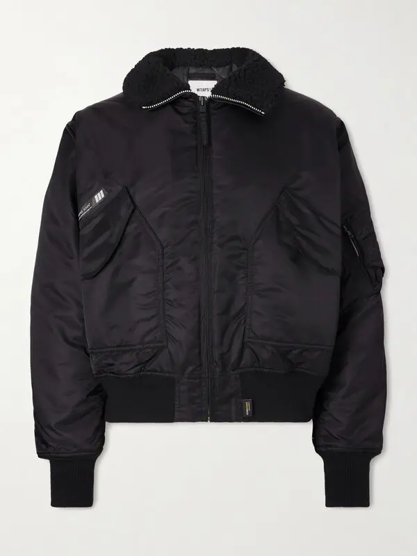 WTAPS Padded Fleece-trimmed Shell Jacket - Black