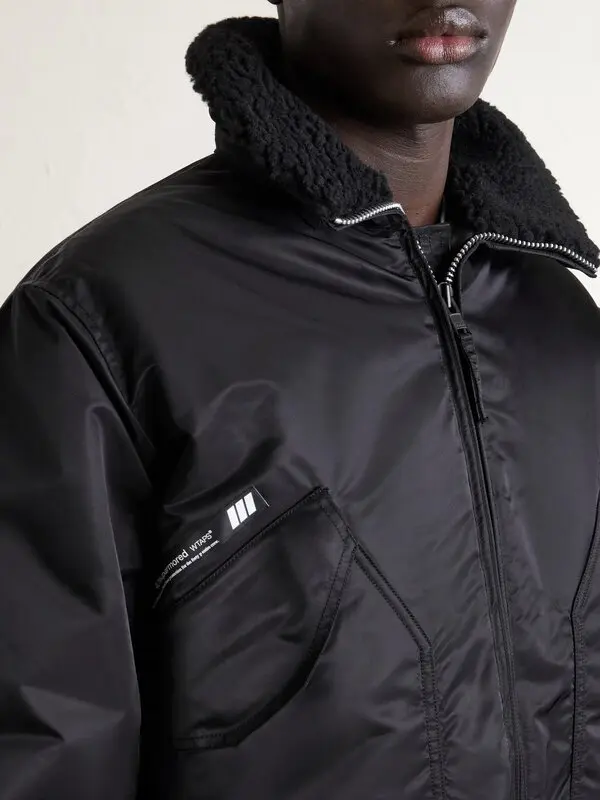 WTAPS Padded Fleece-trimmed Shell Jacket - Black