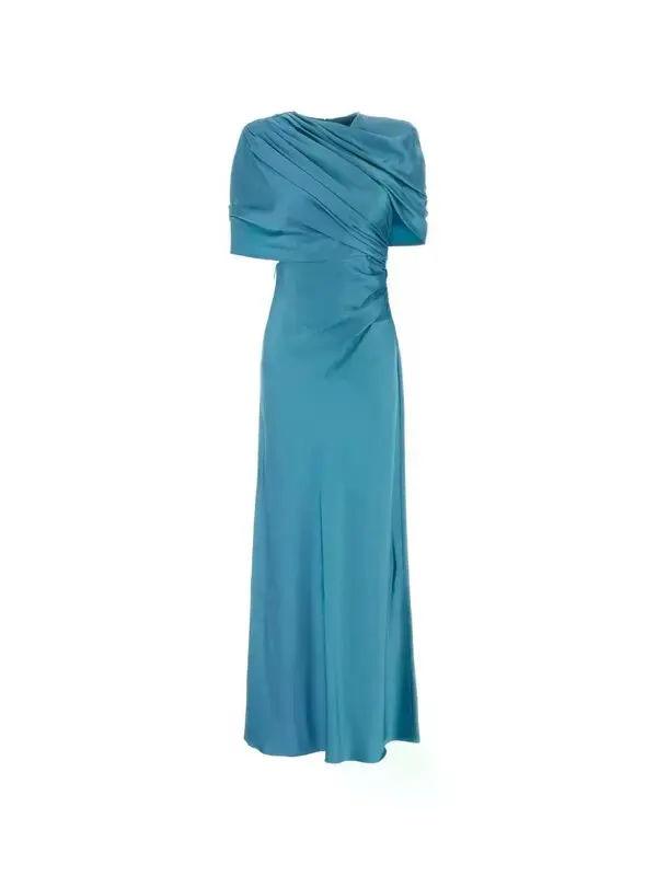 Stella McCartney Draped Satin Maxi Dress - Blue