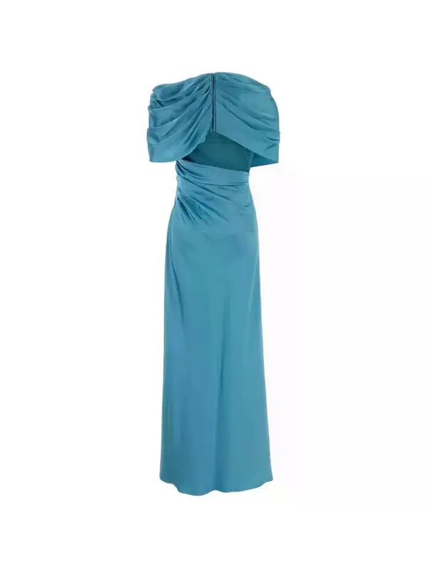 Stella McCartney Draped Satin Maxi Dress - Blue