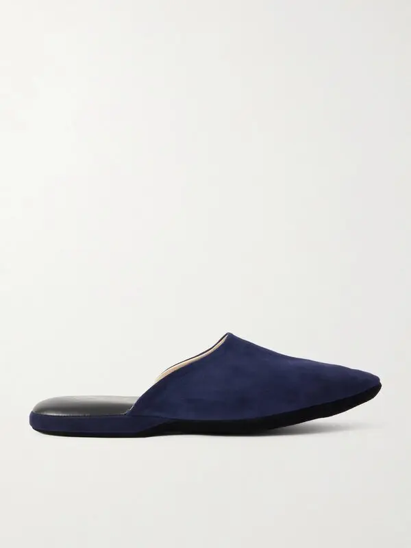 Charvet Suede Slippers - Blue