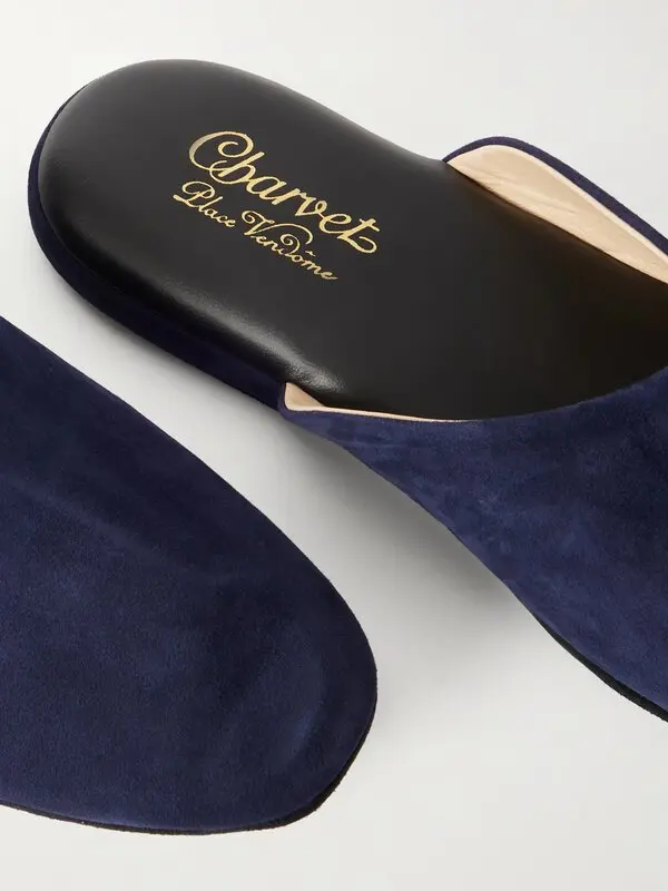 Charvet Suede Slippers - Blue