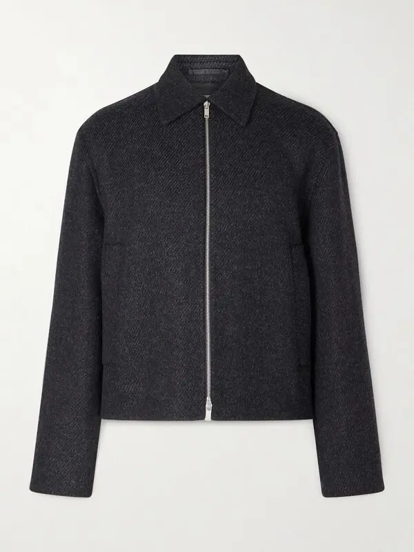 JIL SANDER Virgin Wool Blouson Jacket - Gray