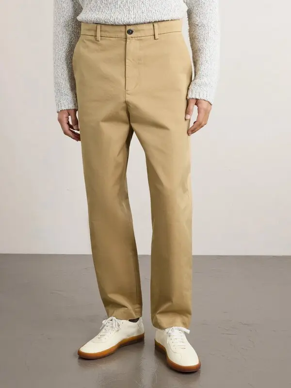Barena Venezia Straight-leg Cotton-gabardine Trousers - Neutrals