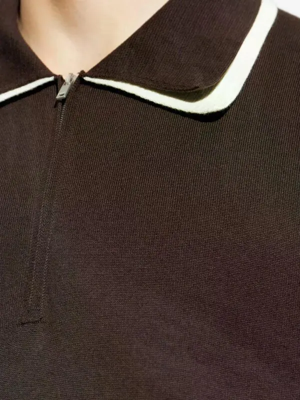 JIL SANDER Zip-collar Polo Shirt - Brown