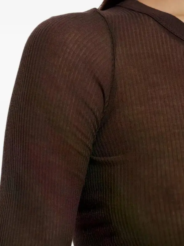 Rick Owens Long-sleeve Cropped Top - Brown