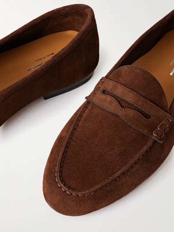 Ralph Lauren Purple Label Suede Penny Loafers
