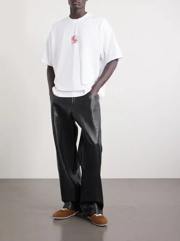 Vetements Straight-leg Leather Trousers
