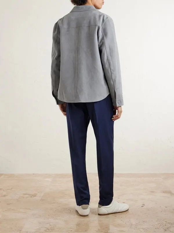 Paul Smith Tapered Pleated Checked Wool Trousers - Blue