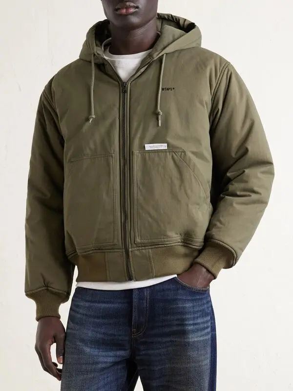 WTAPS Padded Cotton-canvas Zip-up Hooded Jacket