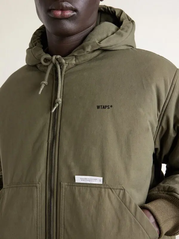 WTAPS Padded Cotton-canvas Zip-up Hooded Jacket