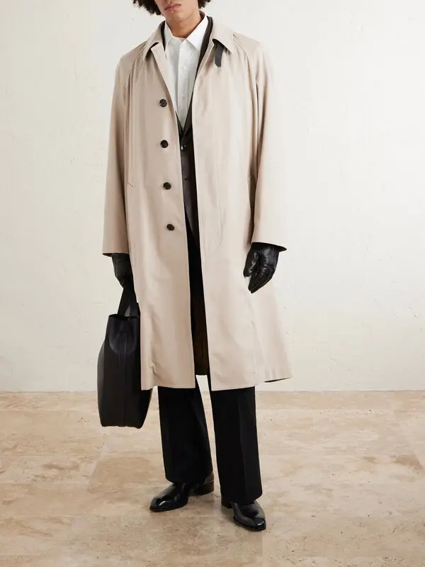 Buy TOM FORD Belted Leather-trimmed Gabardine Trench Coat