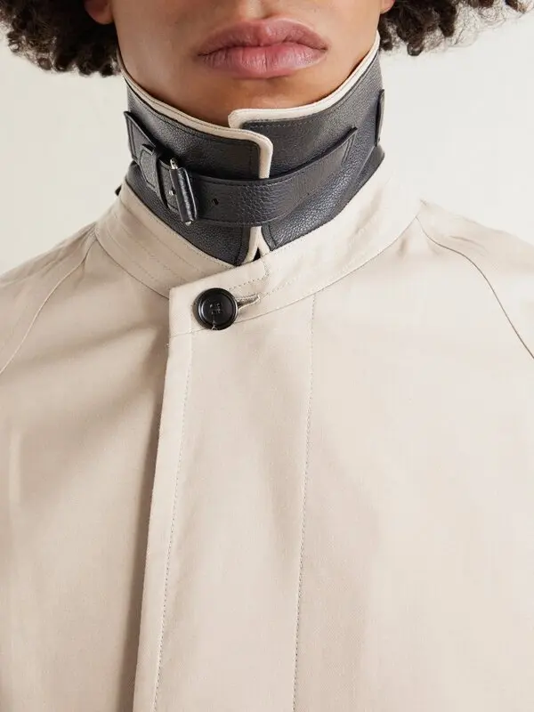 Buy TOM FORD Belted Leather-trimmed Gabardine Trench Coat
