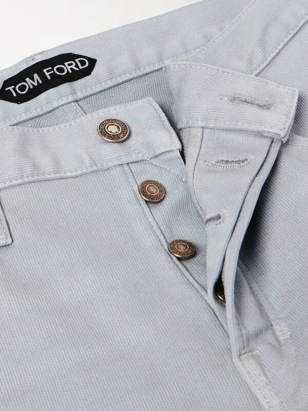 TOM FORD Slim-fit Straight-leg Cotton-blend Trousers