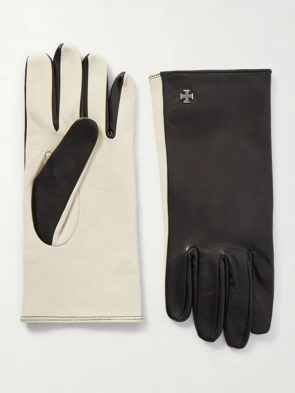 Enfants Riches Déprimés Two-tone Leather Gloves - Black