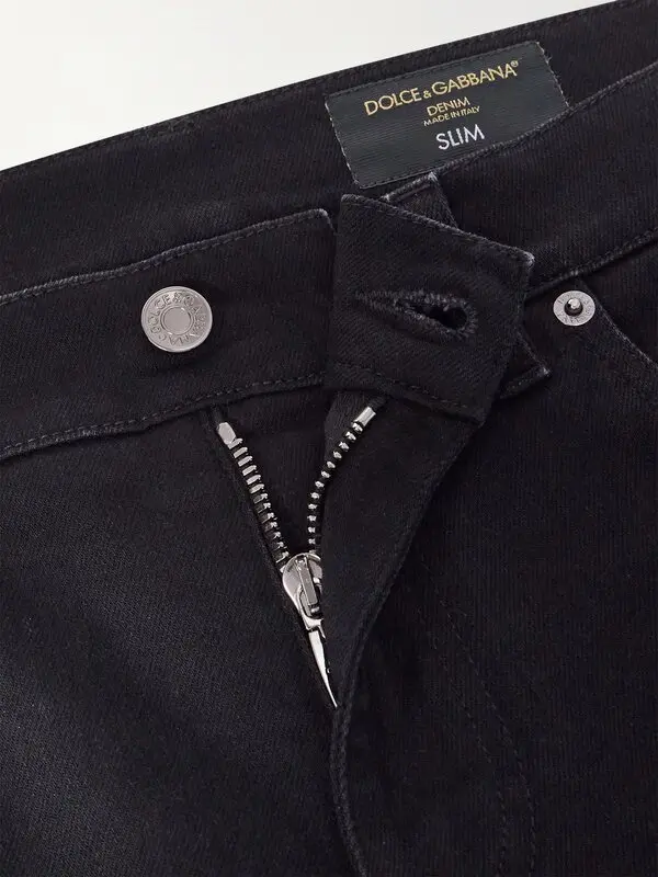 Dolce & Gabbana Slim-fit Straight-leg Jeans - Black