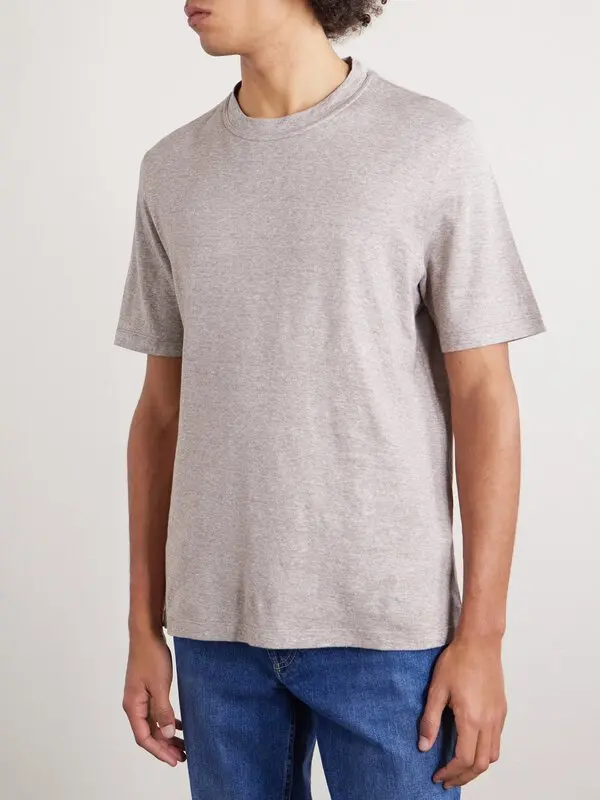 Brunello Cucinelli Slub Linen And Cotton-blend Jersey T-shirt