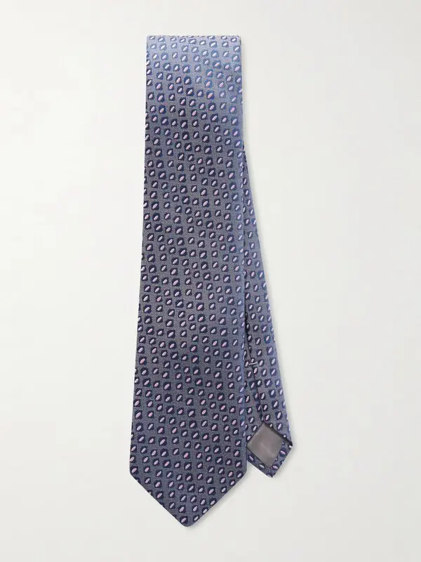 Charvet 8.5cm Embroidered Silk-jacquard Neck Tie - Blue
