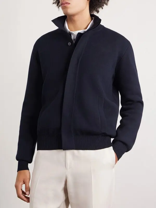 Dunhill Cotton And Cashmere-blend Jacket - Blue