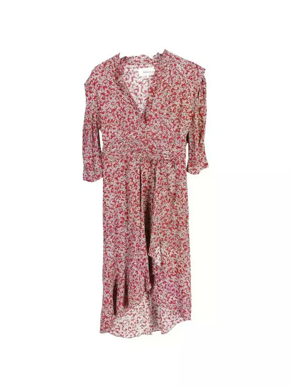 Ba&sh V-neck Ruffled Midi Dress