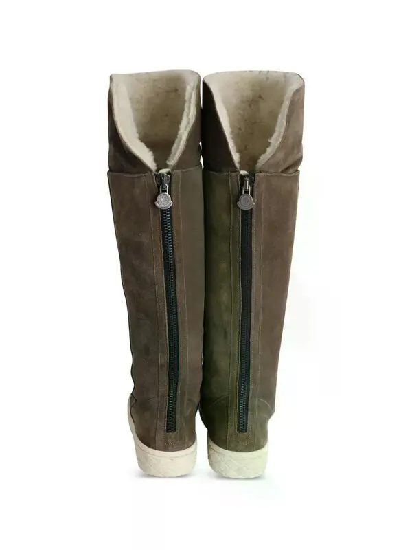 Moncler Suede Shearling-lined Knee-high Boots
