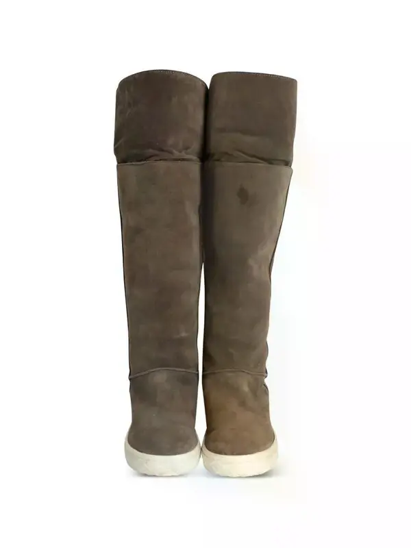 Moncler Suede Shearling-lined Knee-high Boots