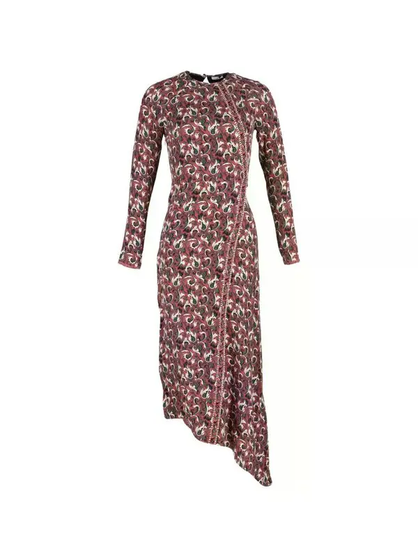 Vilshenko Asymmetric Printed Dress