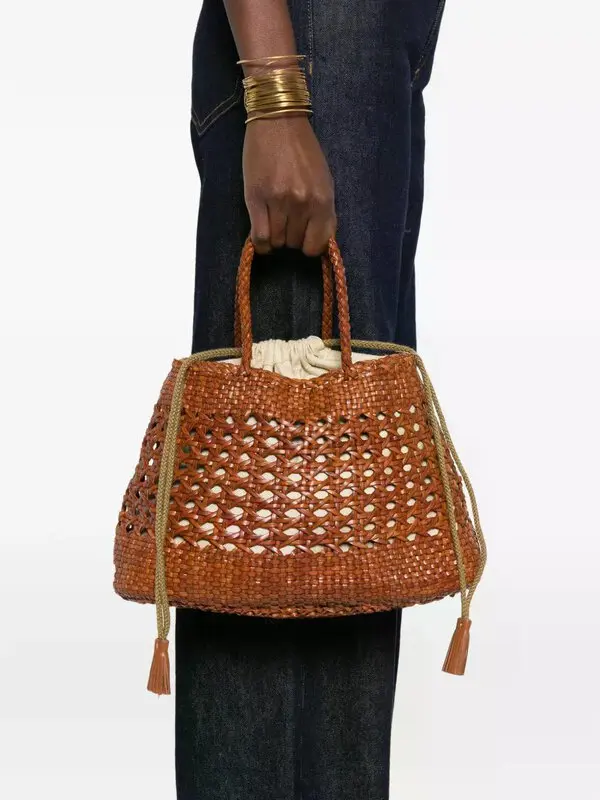 Dragon Diffusion Santa Cano Woven Leather Tote Bag - Brown