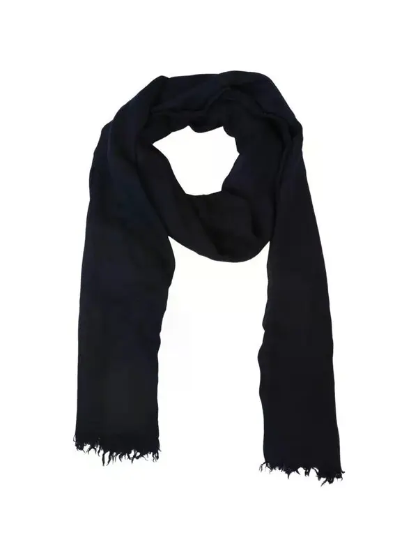120% Lino Fringed Scarf - Blue