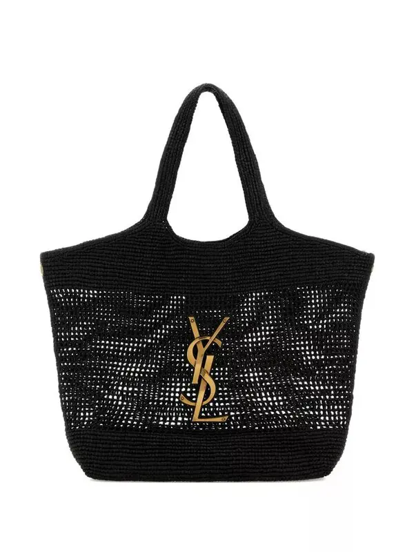 Saint Laurent Icare Raffia Shopping Tote