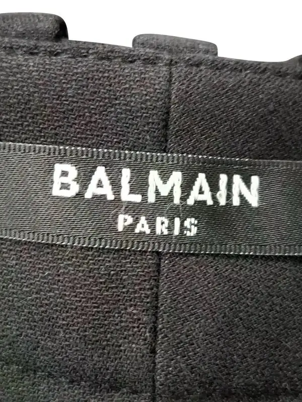 Balmain Draped Straight-leg Cropped Trousers