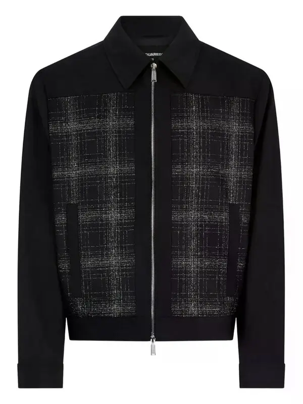 Dsquared2 Check Panel Zip-up Bomber Jacket