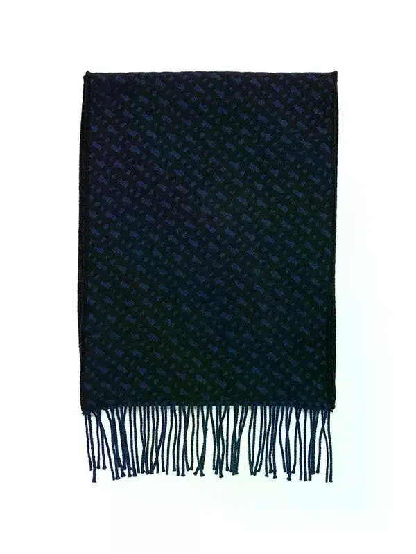 BOSS Fringed-hem Scarf - Black