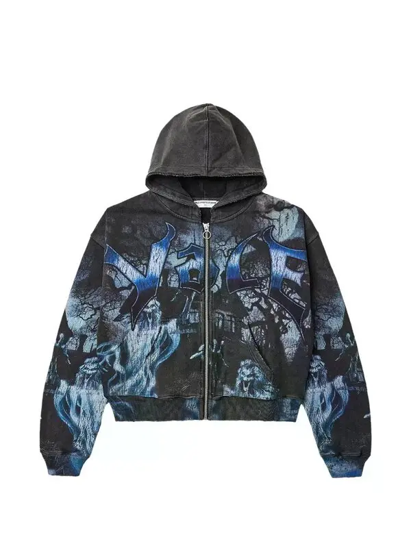VALE FOREVER Graphic Print Zip-up Hoodie
