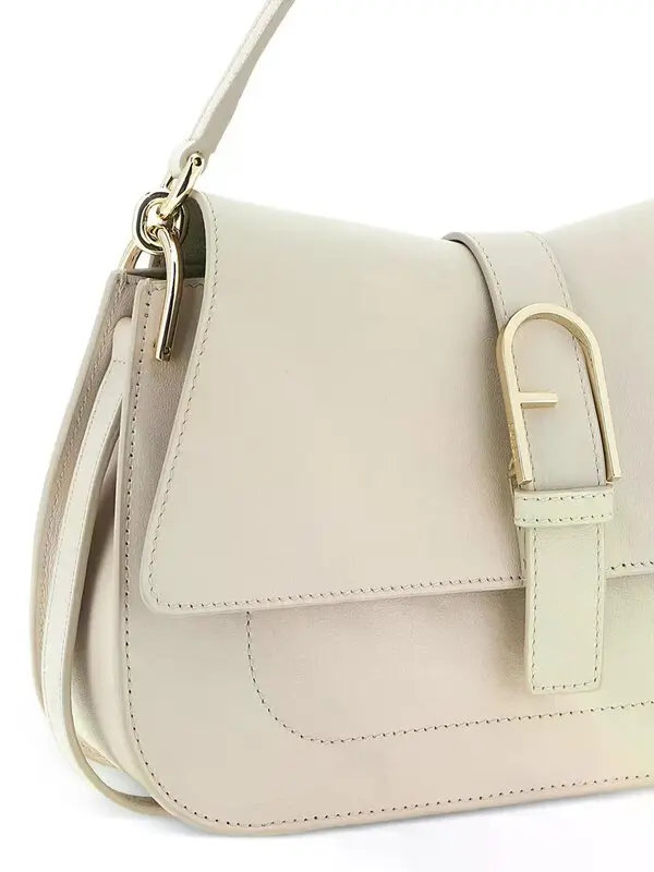 Furla Flow Leather Shoulder Bag - Neutrals