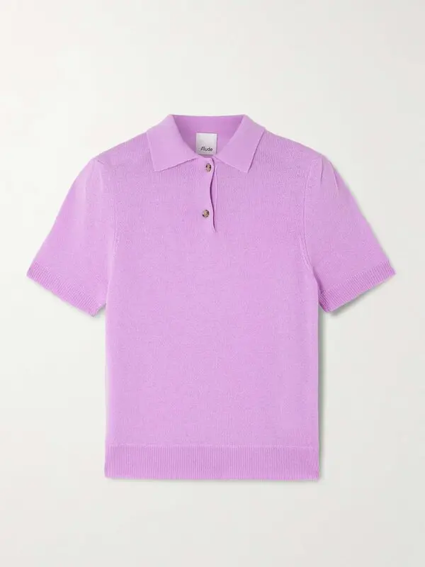 ALLUDE Cashmere Polo Sweater - Lilac