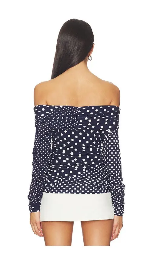 SWF Off Shoulder Wrap Top - Navy