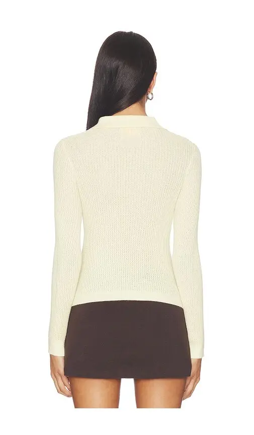 Guest In Residence Long Sleeve Shrunken Polo - Lemon