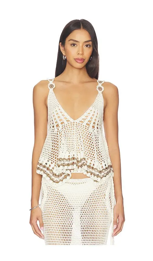 My Beachy Side Tula Hand-crocheted Top - Ivory