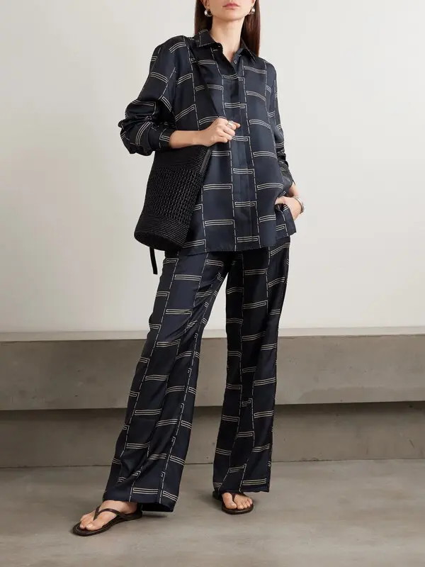 Matteau Printed Silk-twill Shirt